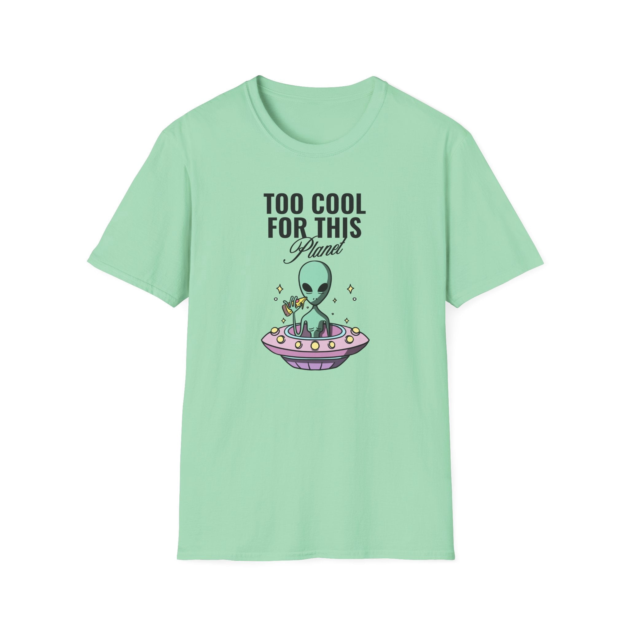 Alien UFO TShirt Too Cool For This Planet Graphic Tee - Walmart.com