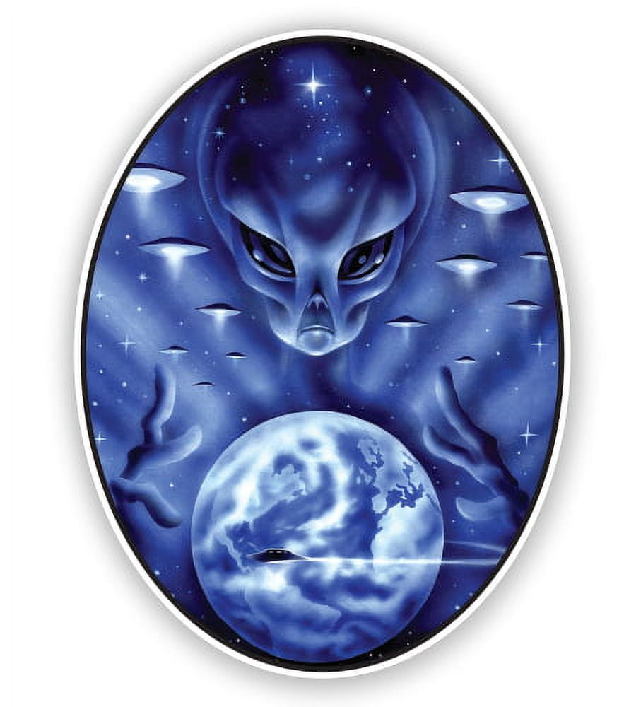 Alien UGO Galaxy Invade - 8" Vinyl Sticker - For Car Laptop I-Pad ...