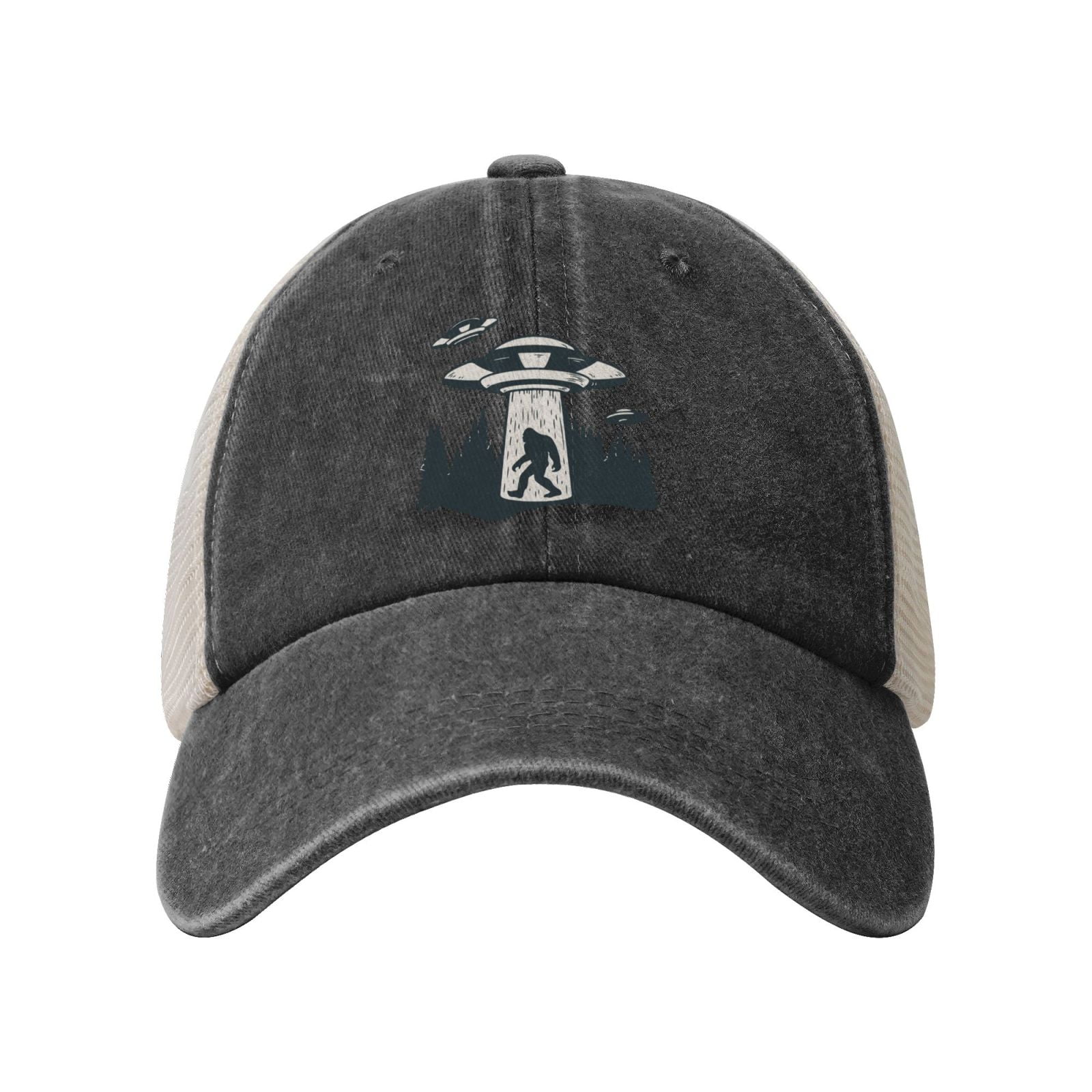 Alien Ufo Abduction Of Bigfoot Unisex Cowboy Mesh Baseball Cap ...
