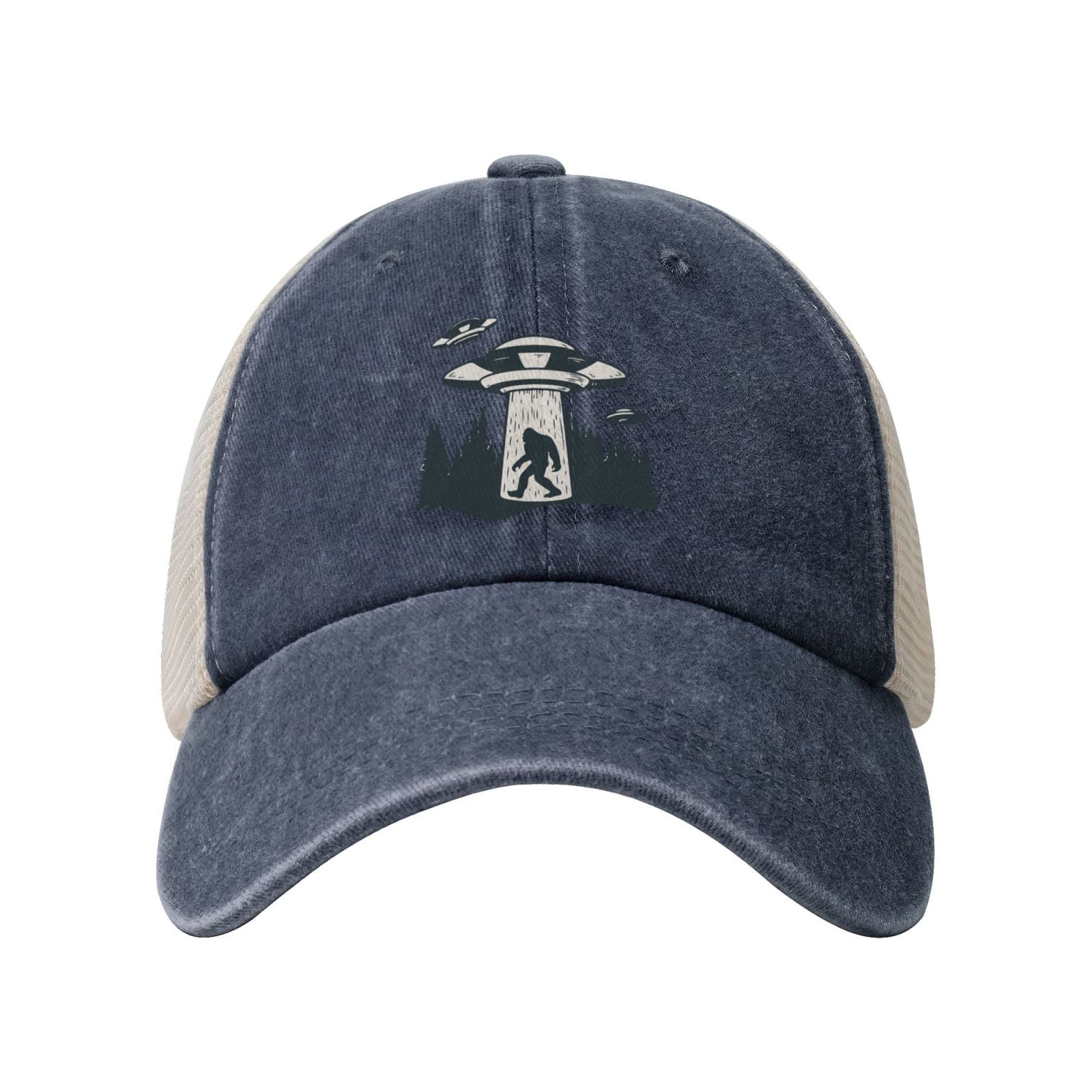 Alien Ufo Abduction Of Bigfoot Unisex Cowboy Mesh Baseball Cap ...