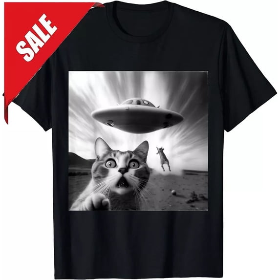 Alien Ufo Cat Humor Abduction Unknown Unisex T-Shirt - Walmart.com