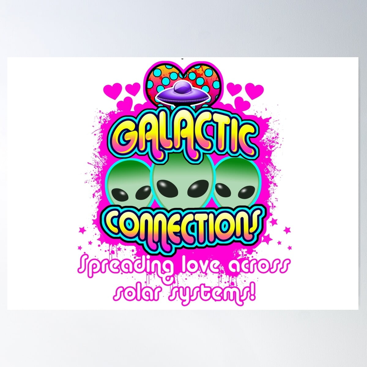 Alien/Ufo Gifts - Galactic Connections, Spreading Love Across Solar Systems! Poster Wall Art ...