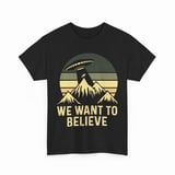 Alien Ufo Graphic Tee, Sci-Fi Space T-Shirt S-5XL, We Want To Believe ...