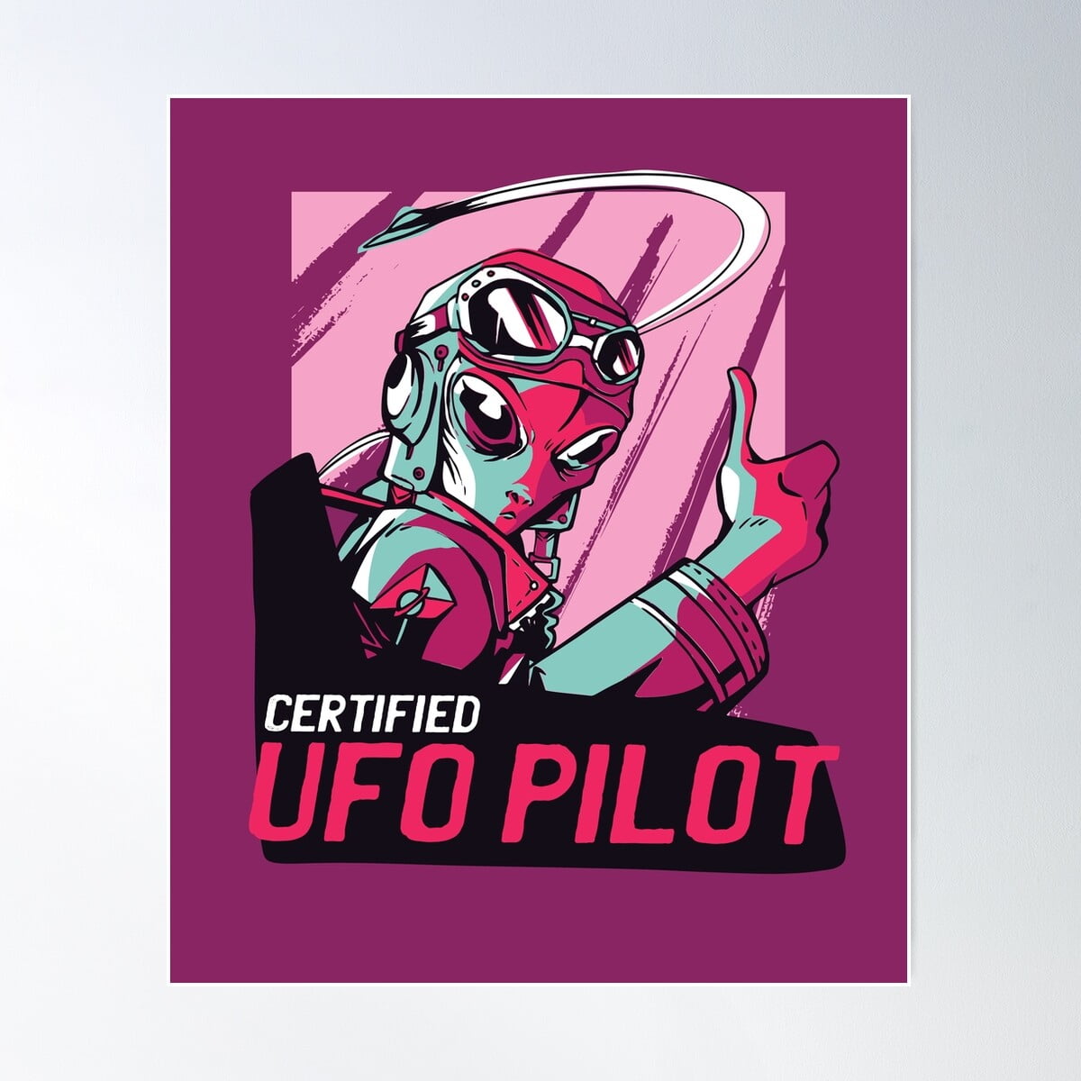 Alien Ufo Pilot Poster Wall Art, Modern Wall Decor For Living Room ...