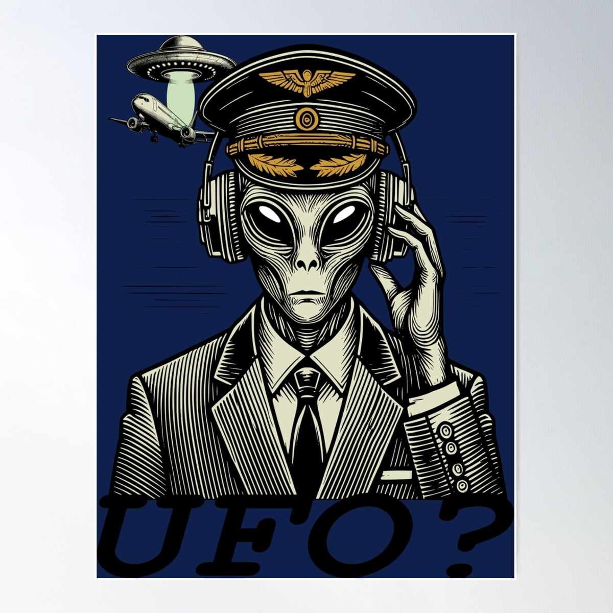 Alien Ufo Pilot Poster Wall Art, Modern Wall Decor For Living Room ...