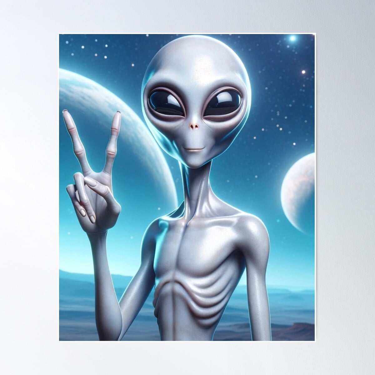 Alien Ufo Poster Wall Art, Modern Wall Decor For Living Room Bedroom ...
