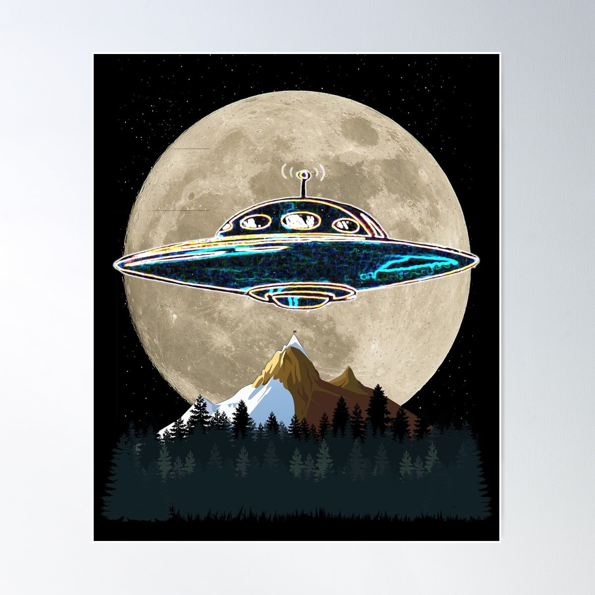 Alien Ufo Poster Wall Art, Modern Wall Decor For Living Room Bedroom ...