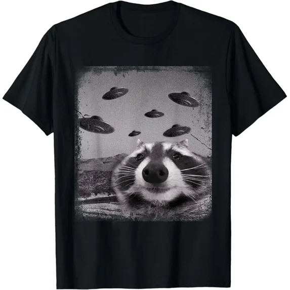 Alien Ufo Racoon T-Shirt Daughter, Coworker, Frien - Walmart.com
