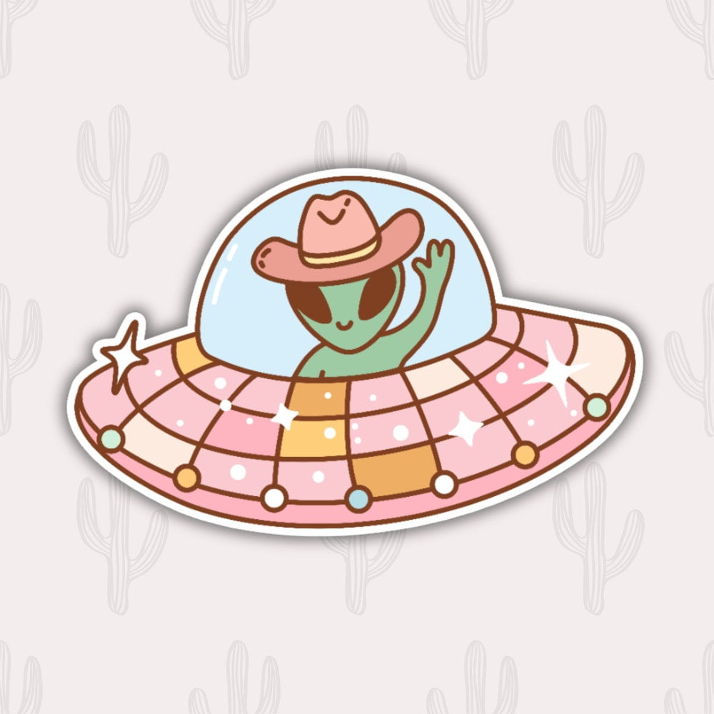 Alien Ufo Sticker, Ufo Sticker, Holographic Sticker, Martian Sticker ...