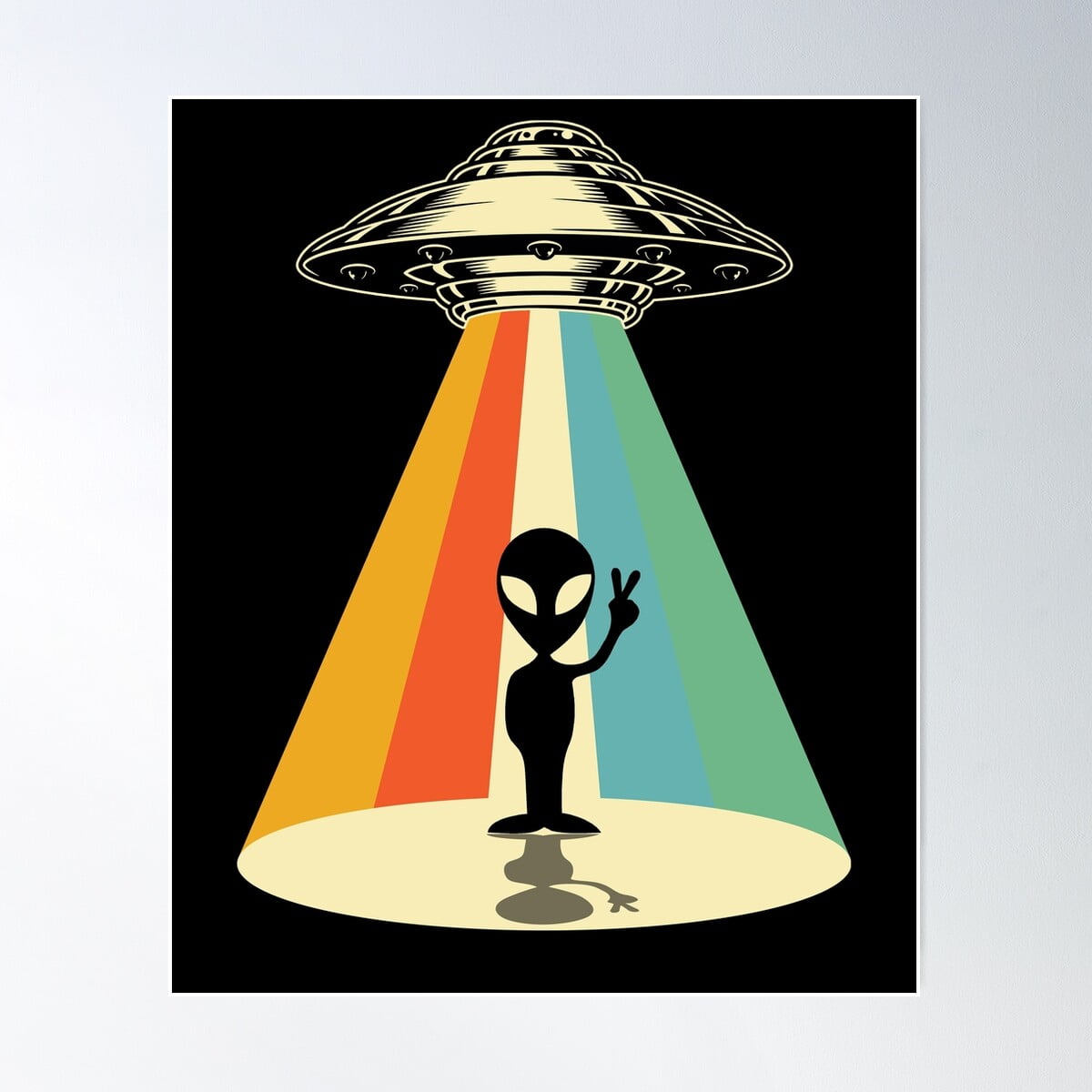 Alien Ufo Vintage Graphic Poster Wall Art, Modern Wall Decor For Living ...