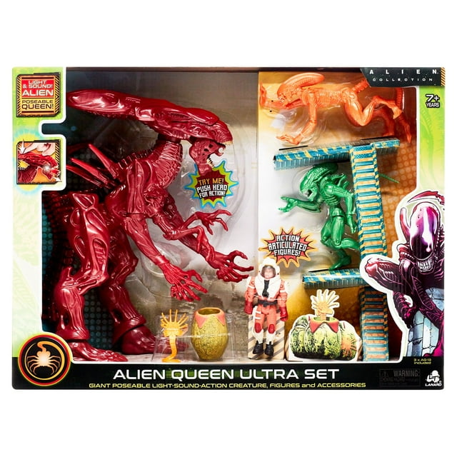 Alien Collection Toys: Ultra Action Queen Figure Set with Green and Red ...