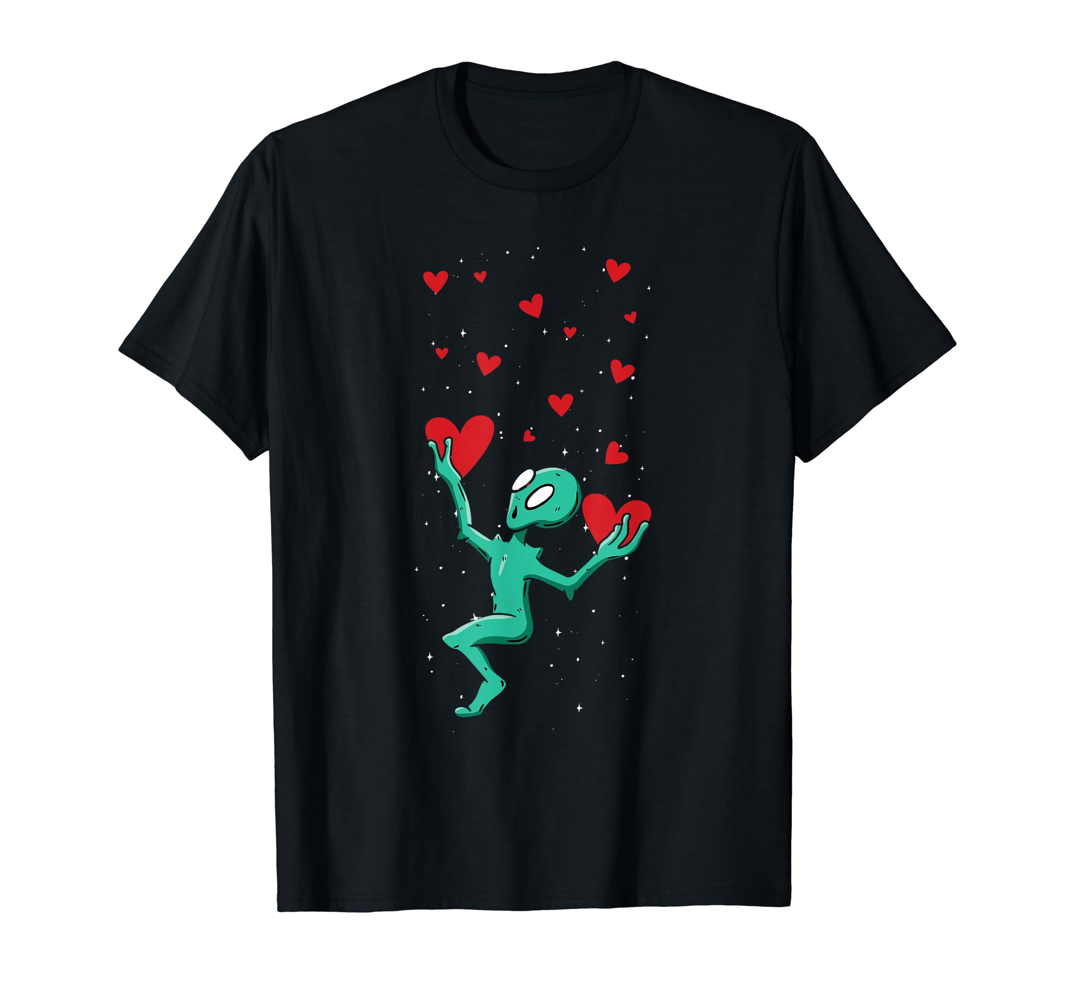 Alien Valentines Day Funny Heart Love UFO Space Galaxy Gift T-Shirt ...