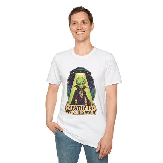 Alien Vampire Halloween Retro Sci Fi UFO Humor Unisex Softstyle T-Shirt ...