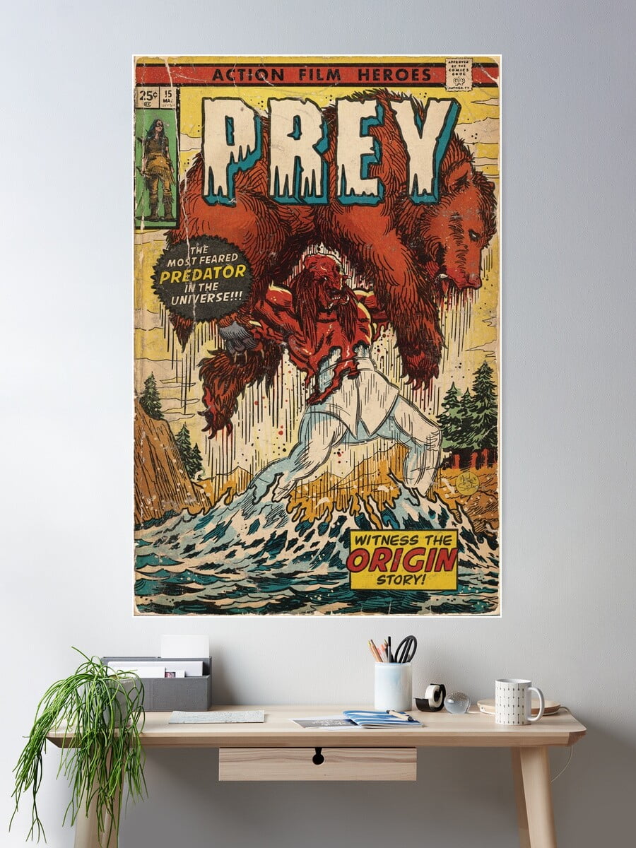 Alien Vintage Comic Book Fan Art Poster Wall Art, Modern Wall Decor For ...