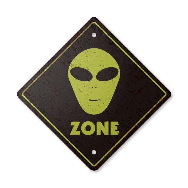 Alien Vintage Crossing Sign Zone Xing | Indoor/Outdoor Plastic | 20 ...