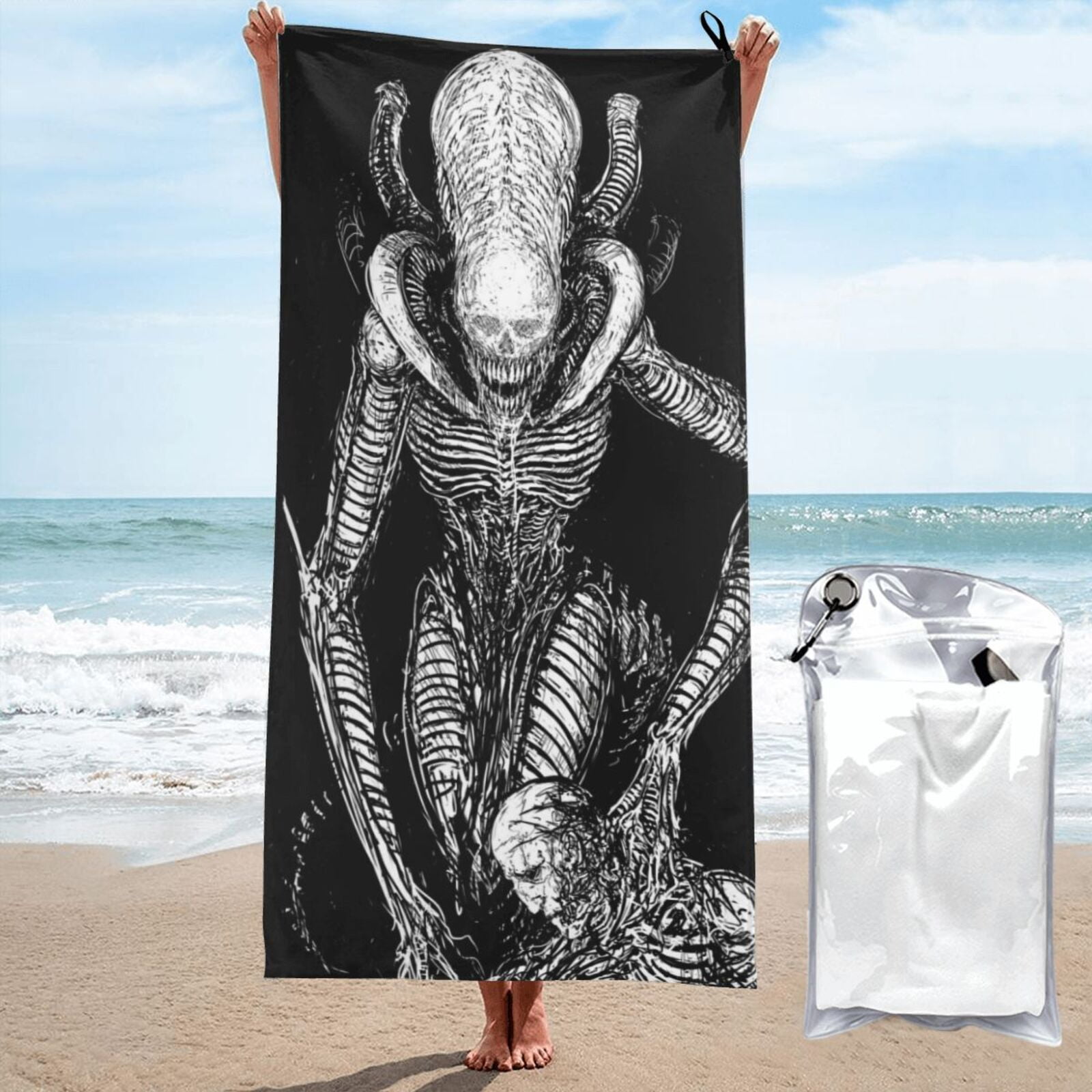 Alien Vs Predator Beach Towel Soft Quick Dry Sandproof Towels for Swim ...