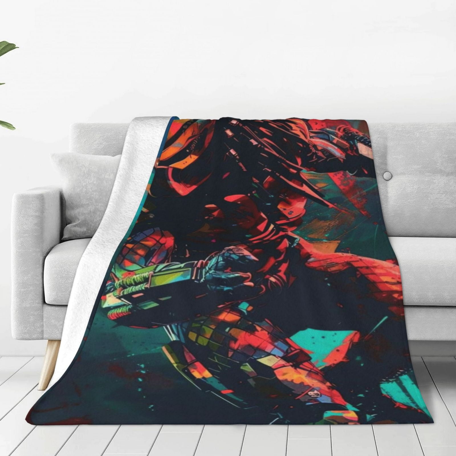 Alien Vs Predator Blanket Cute Character All Season Warm Fuzzy Plush ...