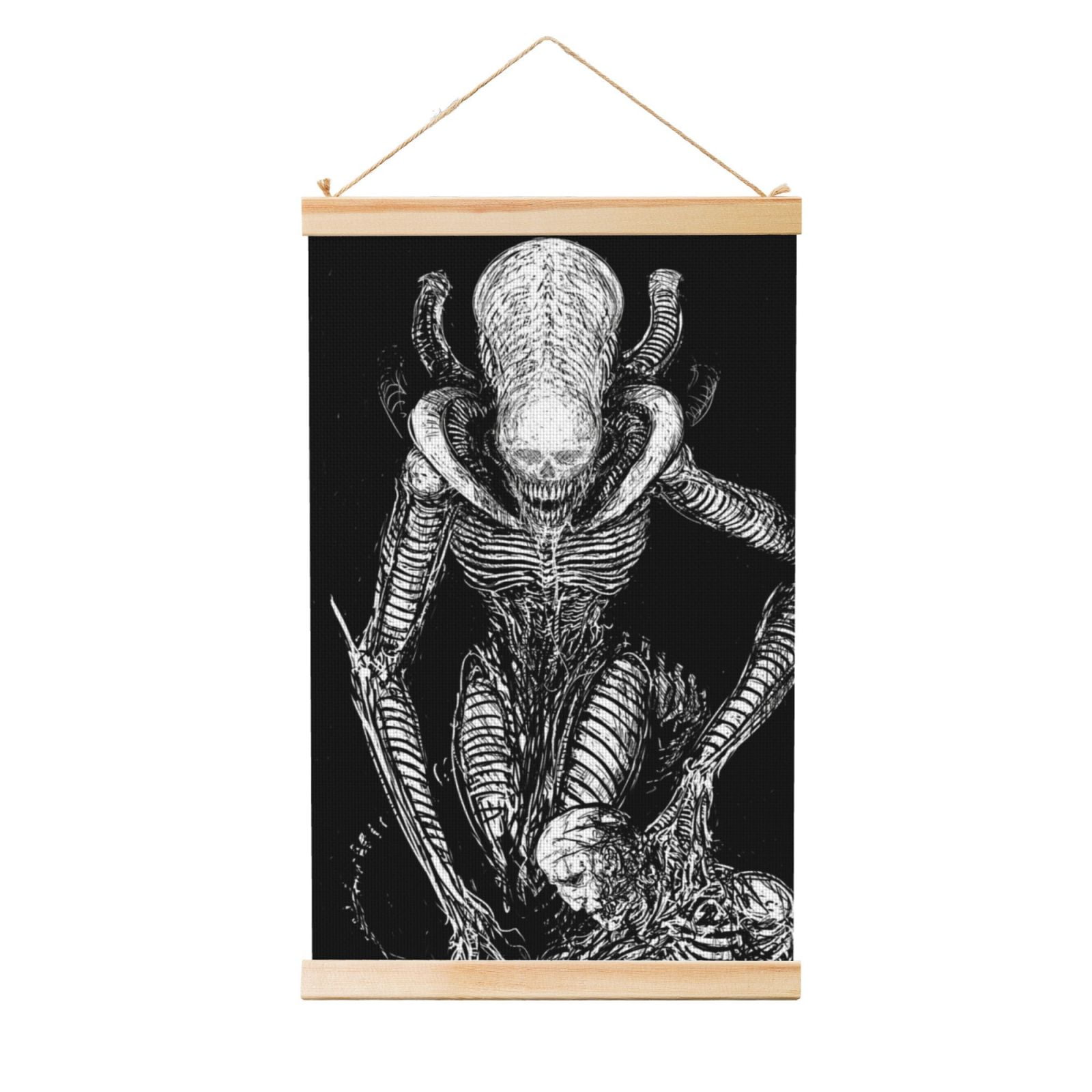 Alien Vs Predator Poster Aesthetic Canvas Wooden Shaft Wall Art Hanging ...