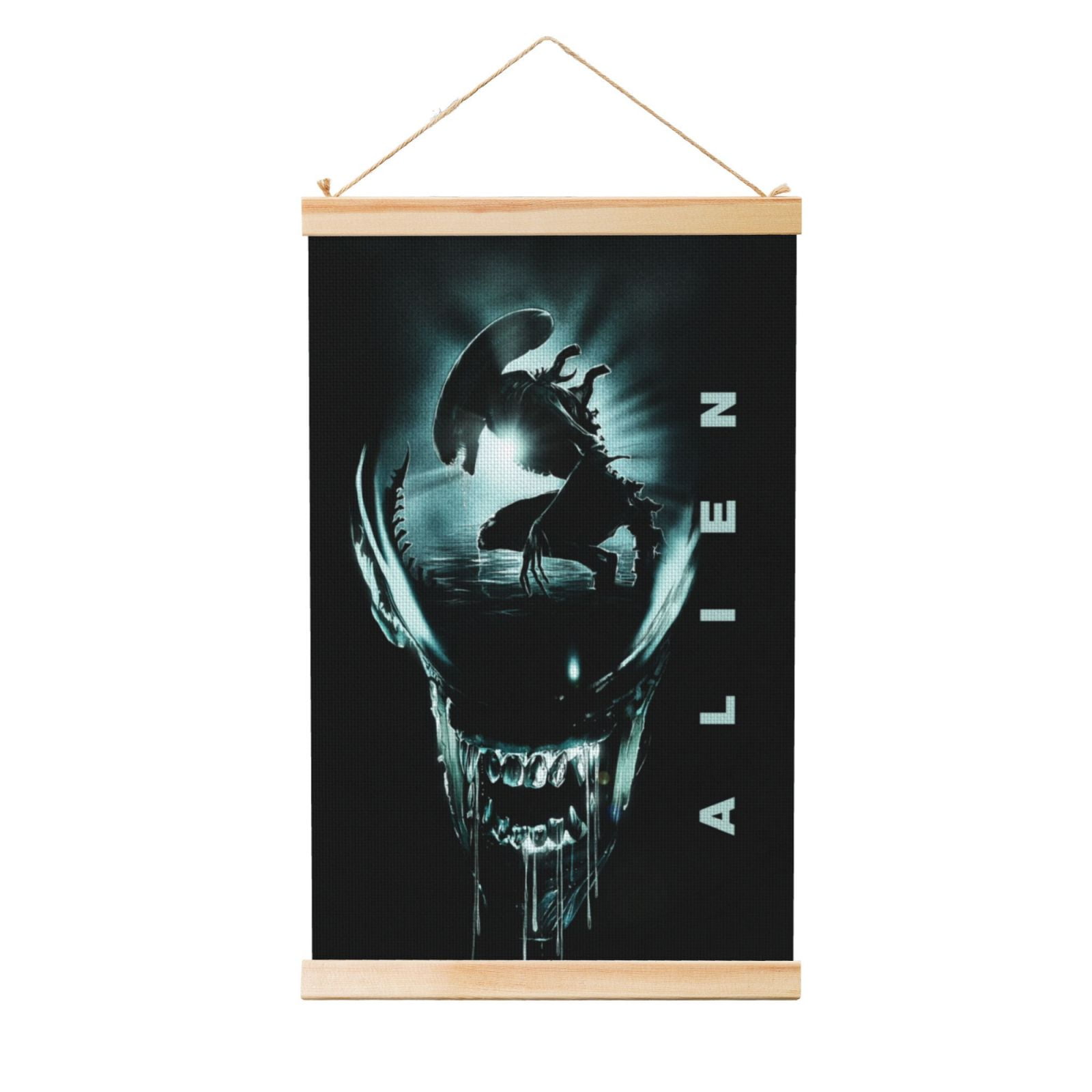 Alien Vs Predator Poster Aesthetic Canvas Wooden Shaft Wall Art Hanging ...