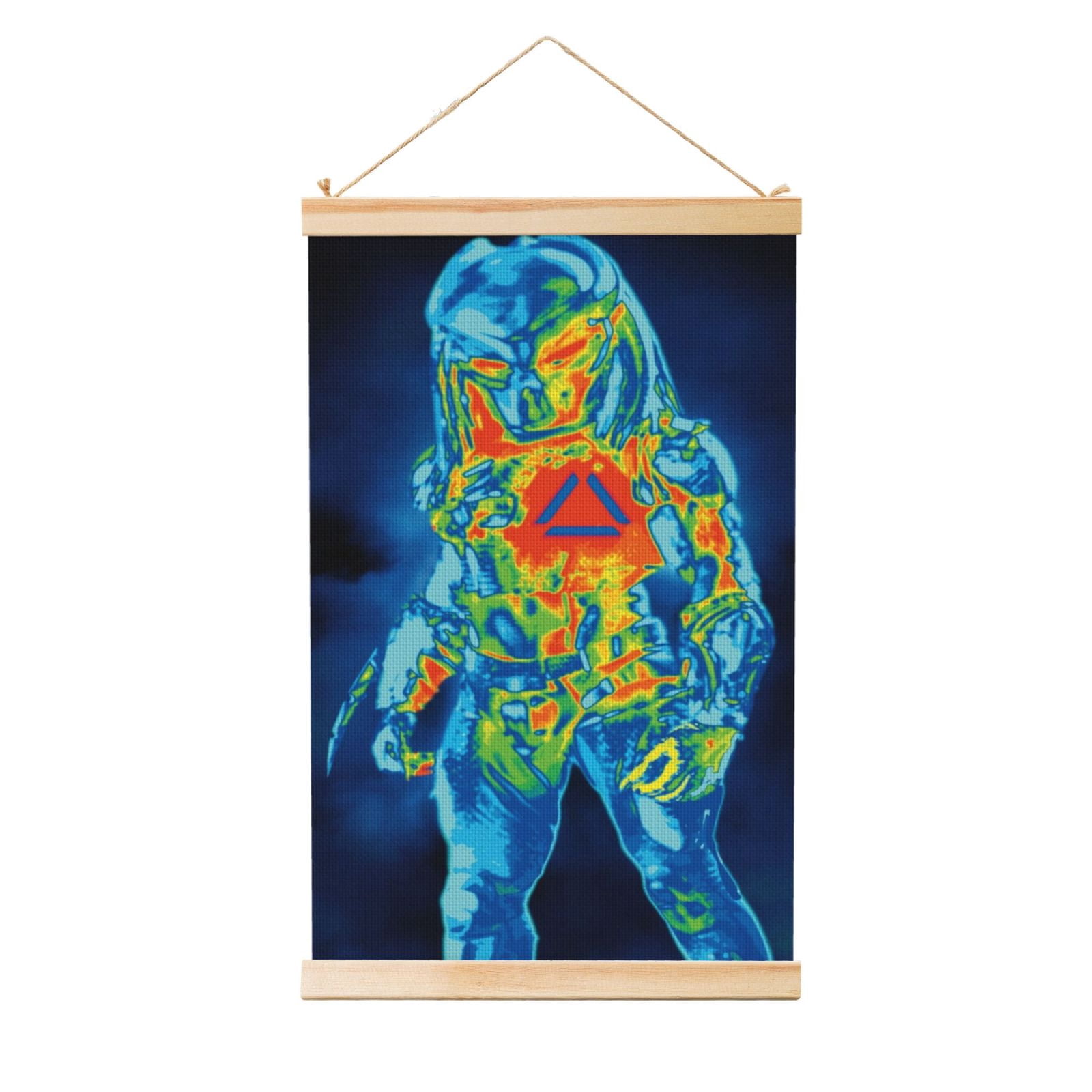 Alien Vs Predator Poster Aesthetic Canvas Wooden Shaft Wall Art Hanging ...