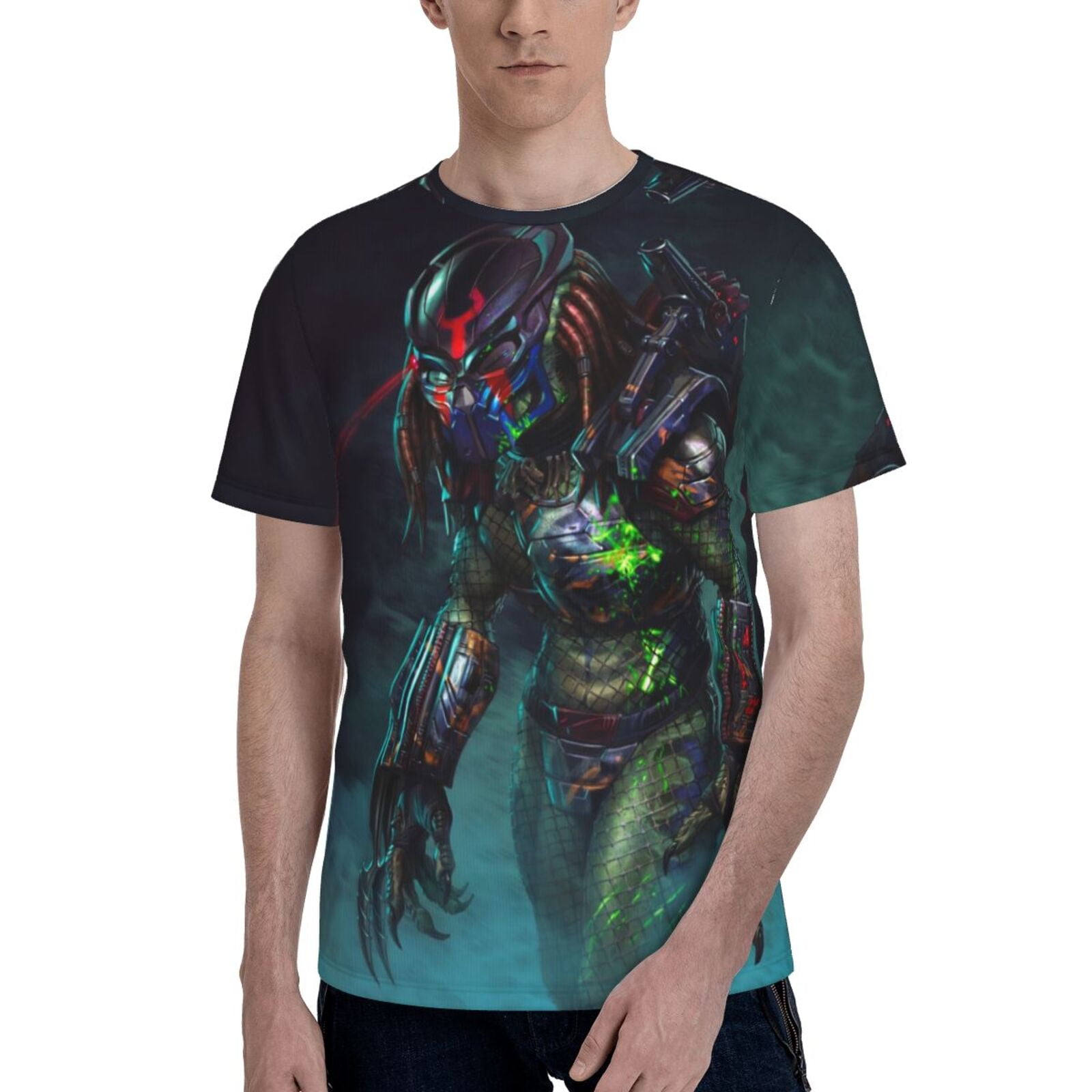 Alien Vs Predator Xenomorph Mens Anime 3D Printed T-Shirt Casual Short ...