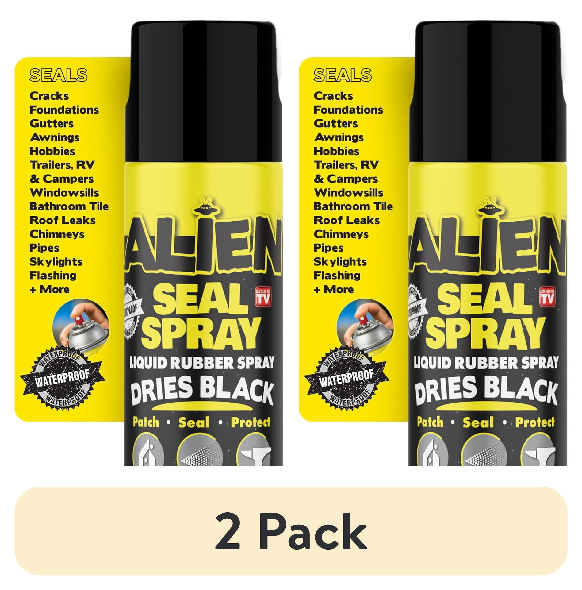 (2 pack) Alien Waterproof Sealant Spray Black Caulk 14 oz Liquid Rubber ...