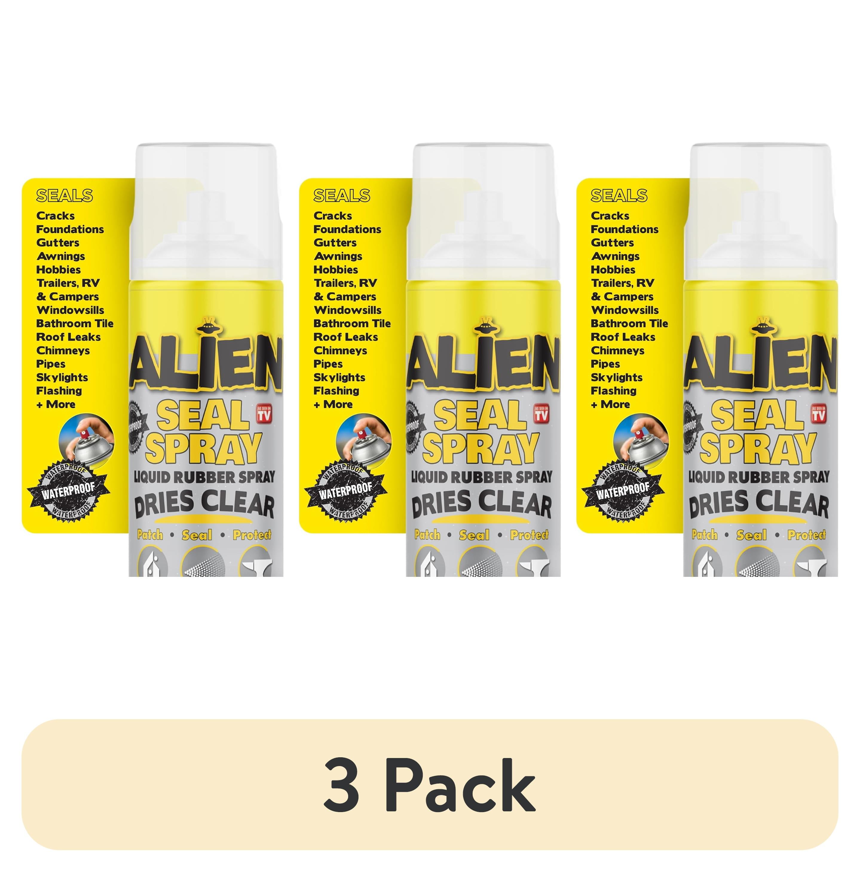 (3 pack) Alien Waterproof Sealant Spray Clear Caulk 14 oz Liquid Rubber ...