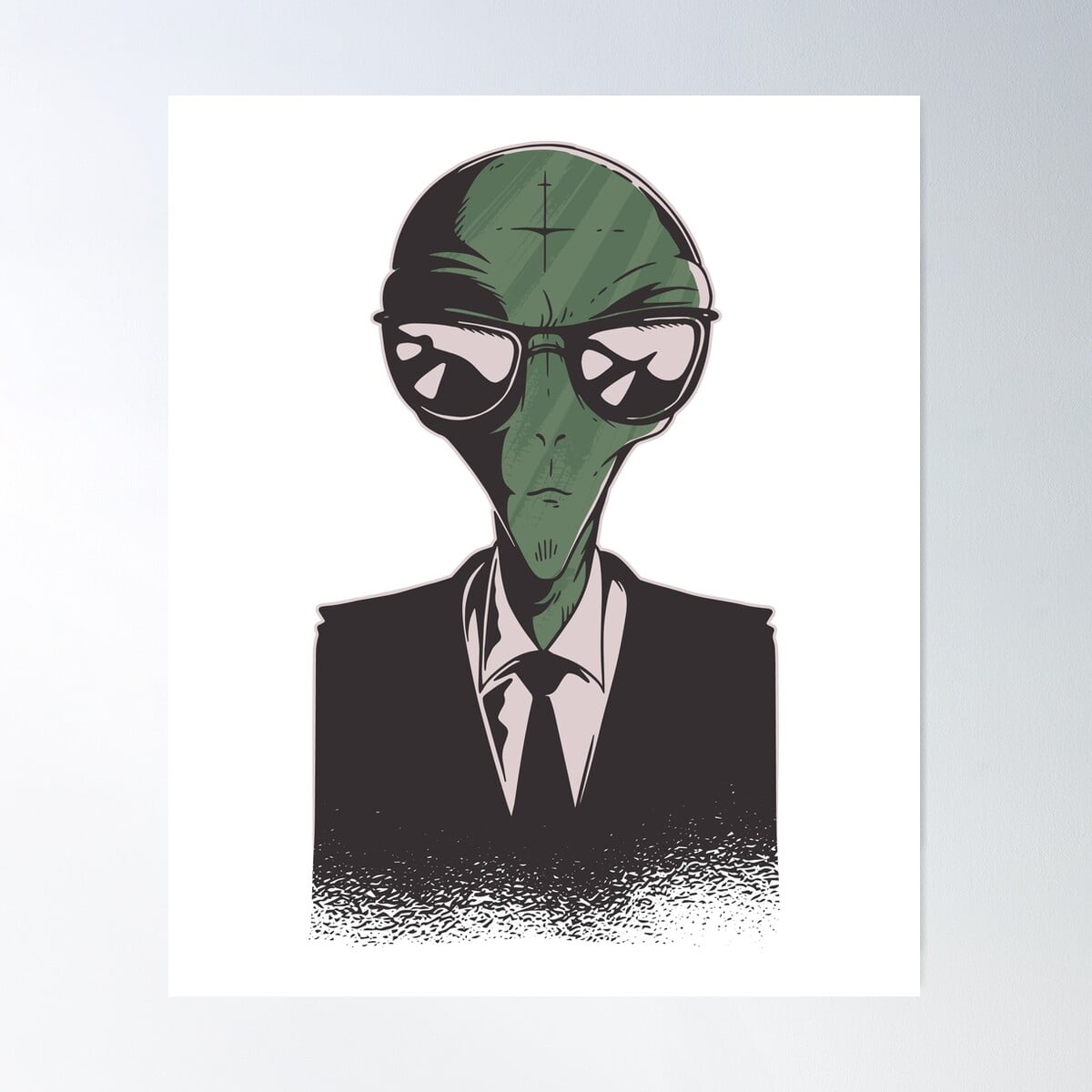Alien With A Suit And Sunglasses Poster Wall Art, Modern Wall Decor For ...