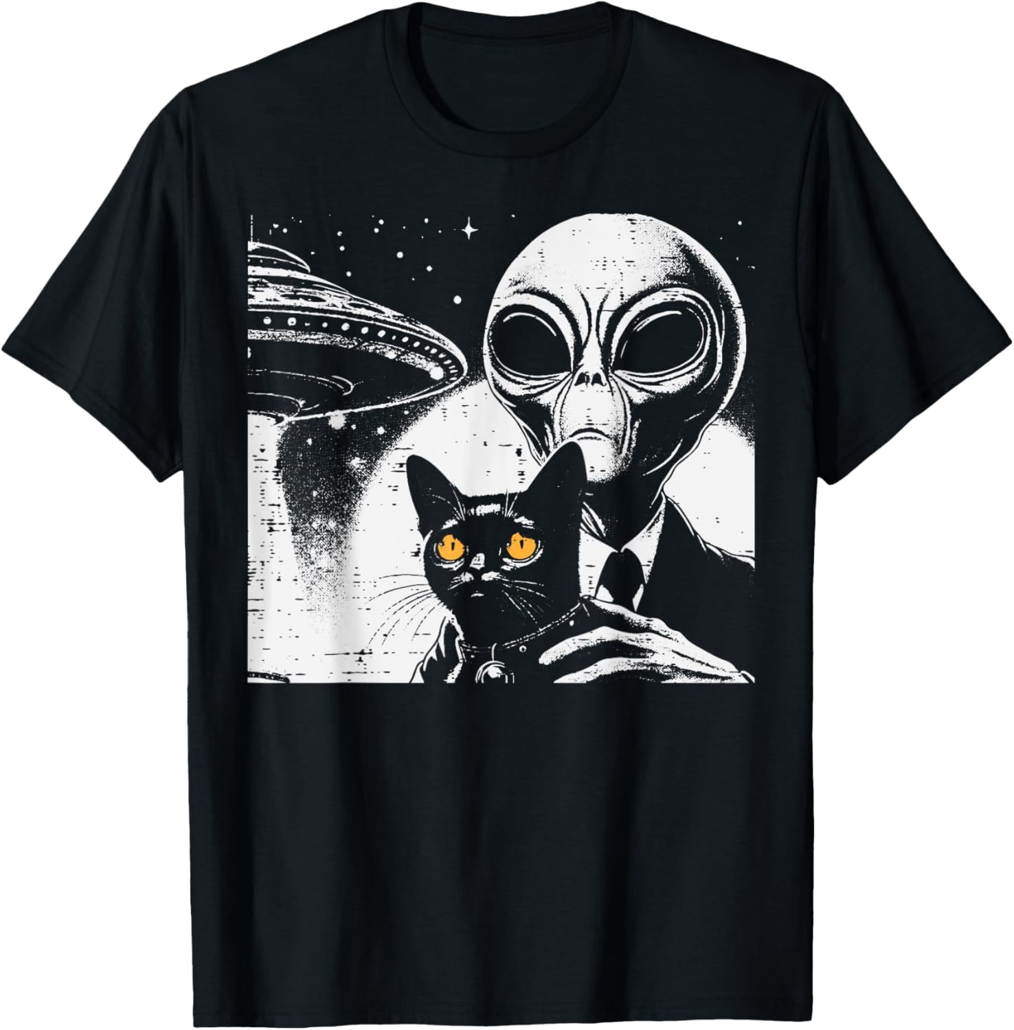 Alien With Cat Funny Ufo Space Pet Women Girls Kids Men T-Shirt ...