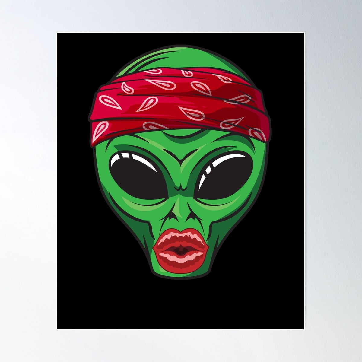 Alien With Lip Filler Botox Funny Alien Poster Wall Art, Modern Wall ...