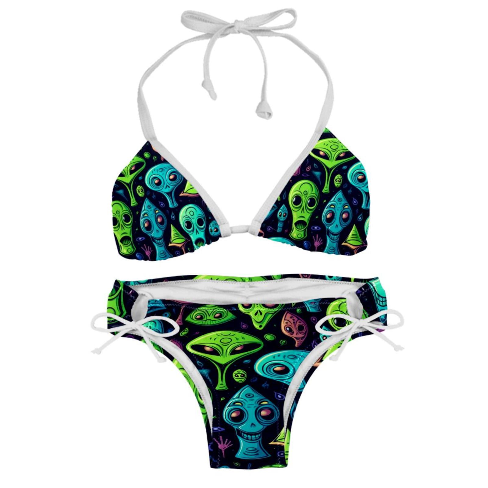 Alien Women's Bikini Set with Detachable Sponge and Adjustable Strap ...