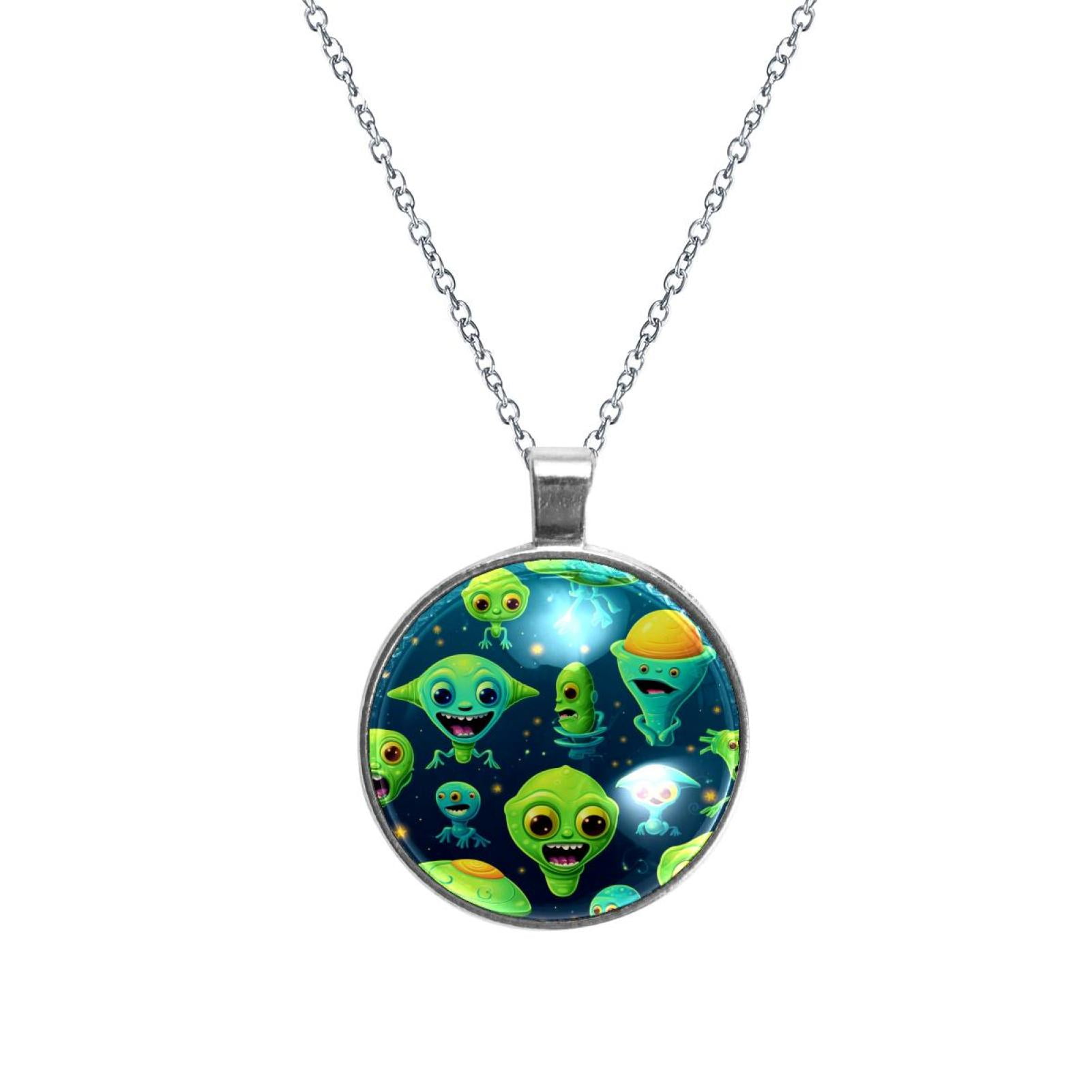 Alien Women's Glass Circular Pendant Necklace - Walmart.com