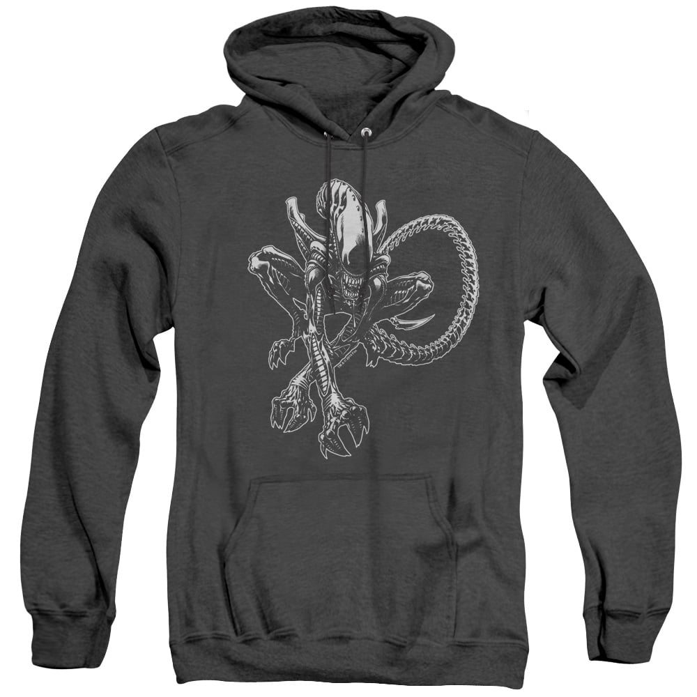 Alien Xenomorph Adult Heather Hoodie Sweatshirt Black - Walmart.com