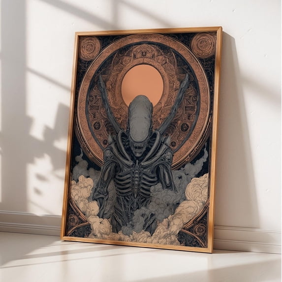 Alien Xenomorph Gothic, Sci-Fi Horror Wall Art, Dark Fantasy Decor ...