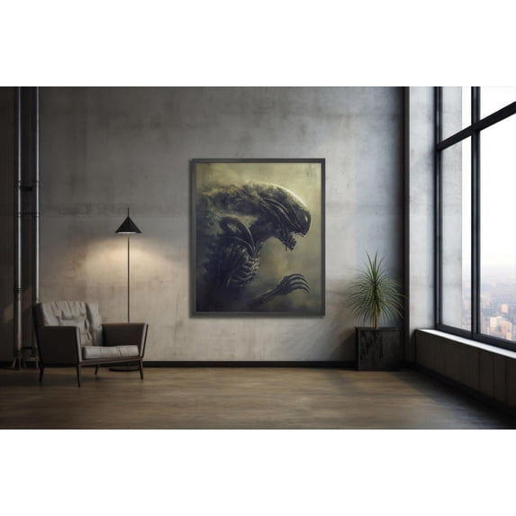 Alien Xenomorph Horror Movie Poster, Dark Sci Fi Art Print, Unframed ...