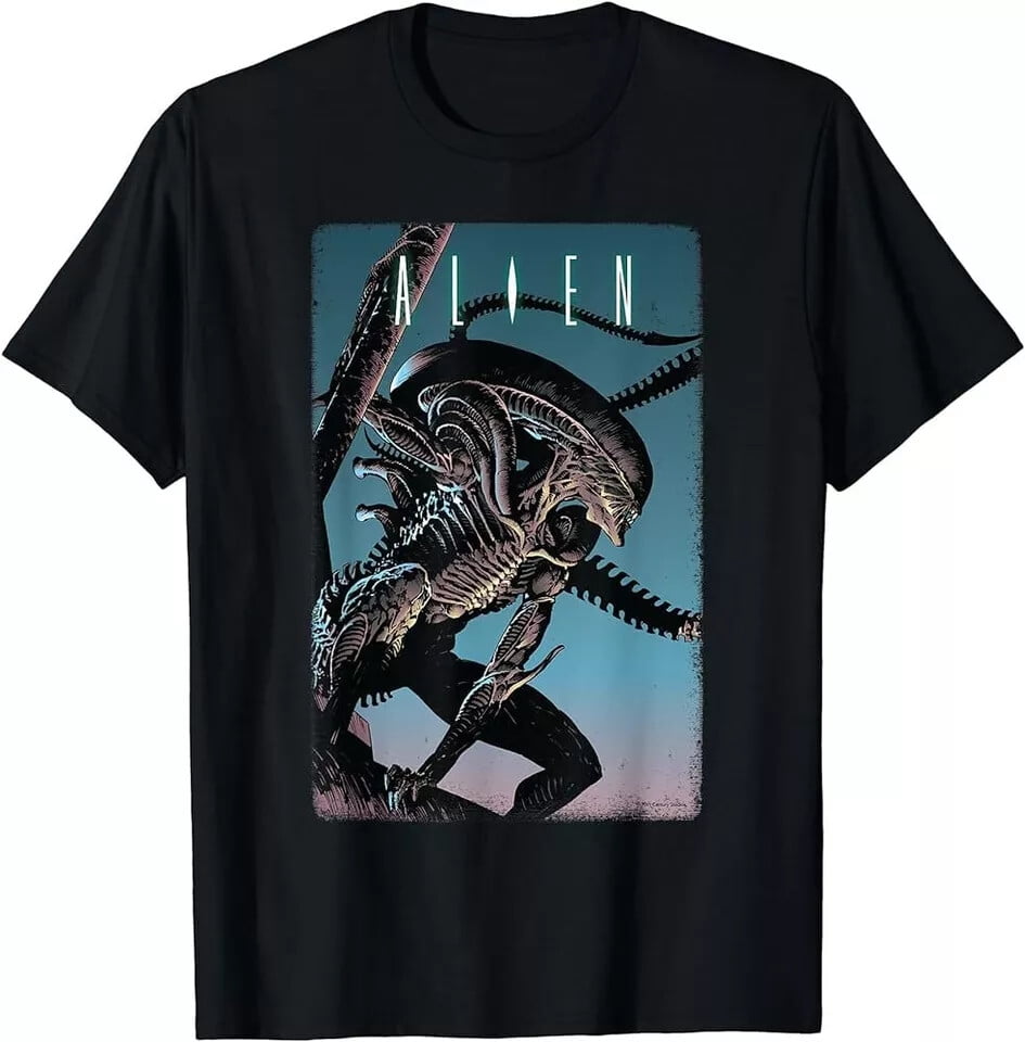 Alien Xenomorph Illustrated Poster T-Shirt Unisex Gift for Fam ...
