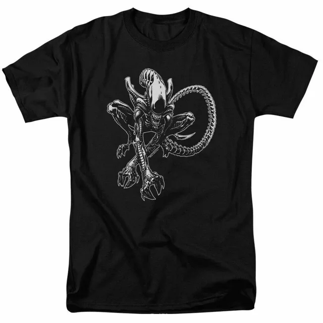 Alien Xenomorph T Shirt Sci-Fi Horror Movie Retro Classic Tee New Black ...