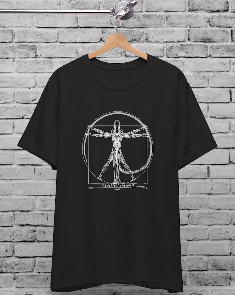Alien Xenomorph Vitruvian Parody Multicolor Unisex T-Shirt For Men ...