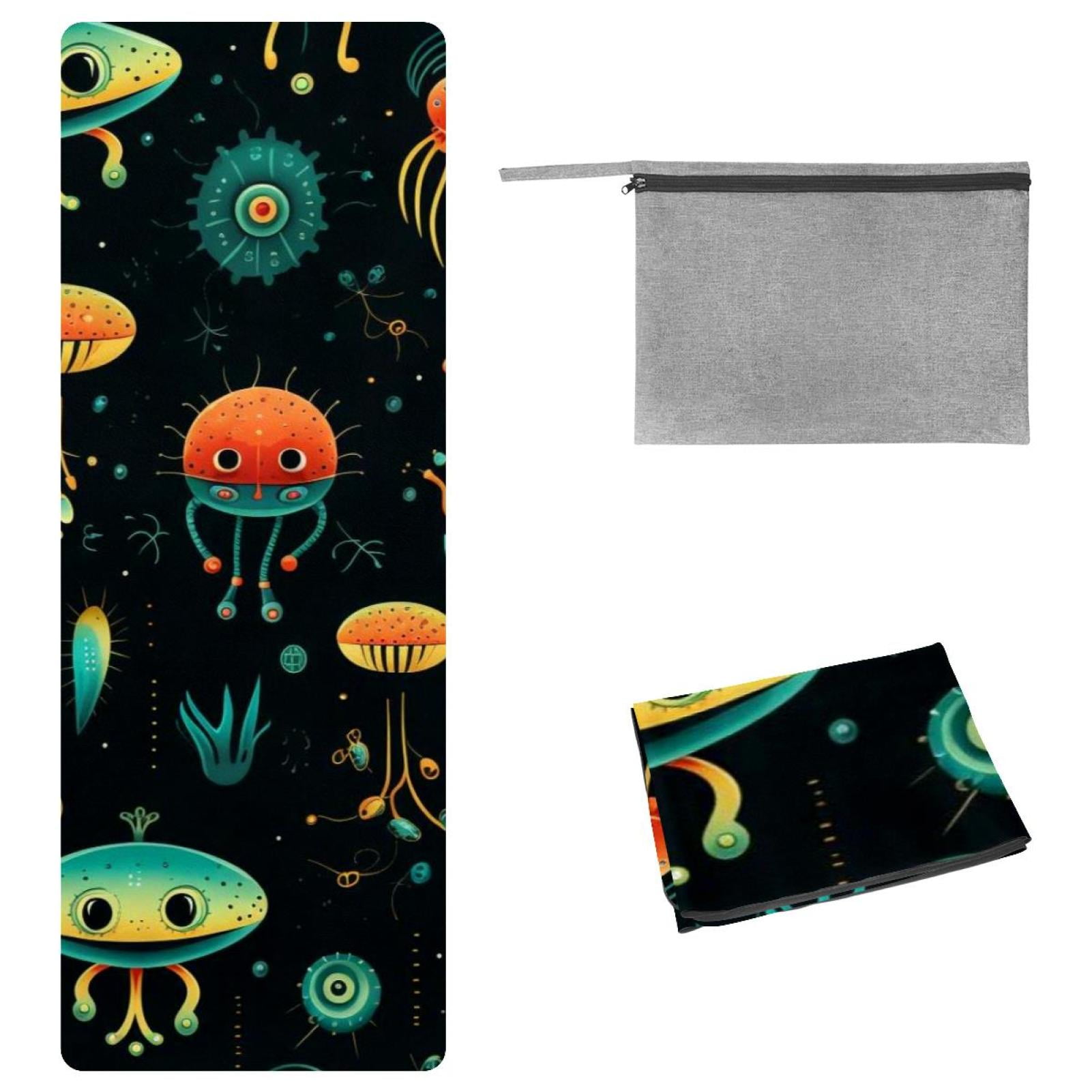 Alien Yoga Mat Towel, Storage Bag, 72.8"x26.8", Suitable for Yoga ...