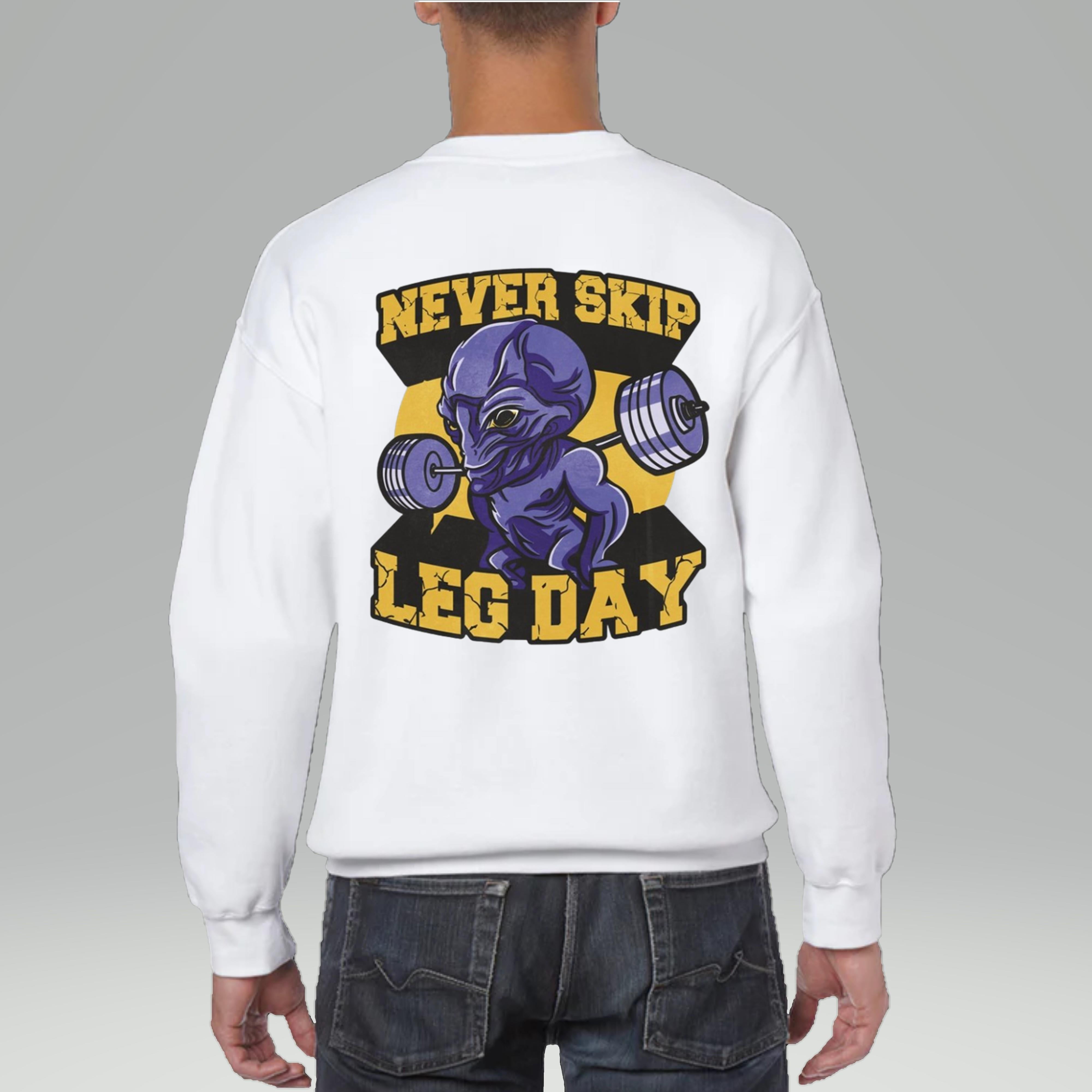 Alien creature in the gym design on a Sweatshirt, featuring a muscular ...