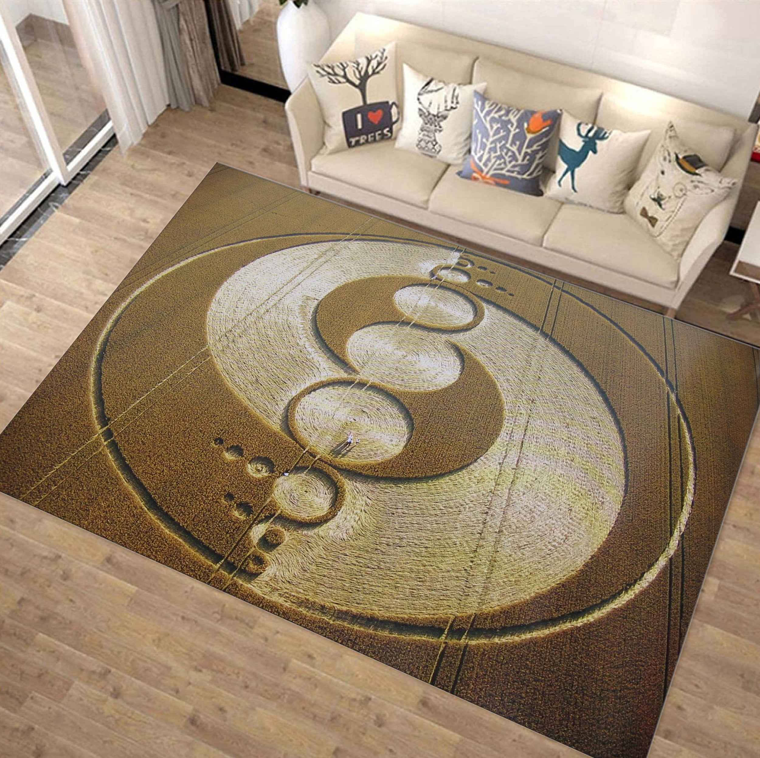 Alien crop circle Rug 2x3 ft = 65x95 cm Washable Rug - Walmart.com
