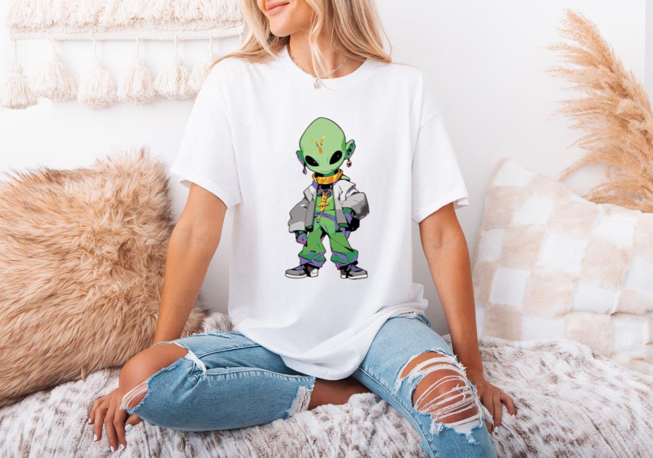 Alien rapper design on a Unisex T-Shirt, featuring a cool alien wearing ...