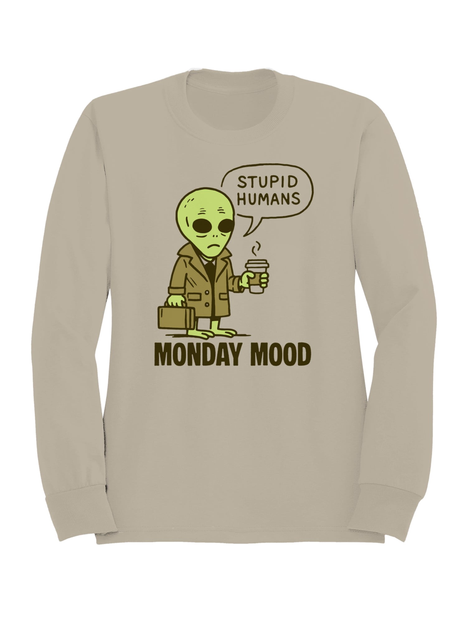 Alien's Monday Mood Humor Design Men's Sweatshirt - Walmart.com