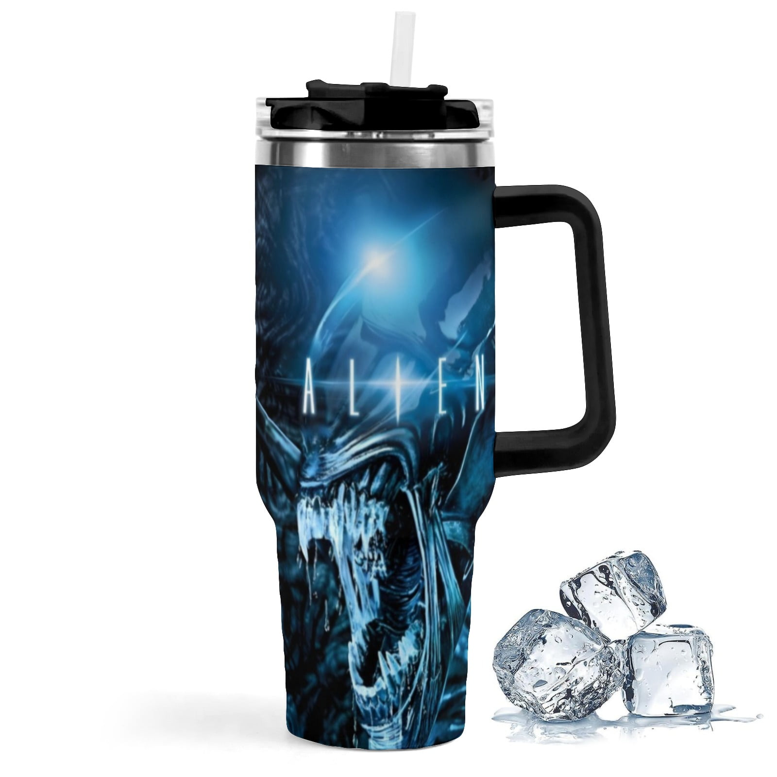 Alien-theme Insulated Stainless Steel Tumbler with Handle Gifts For ...