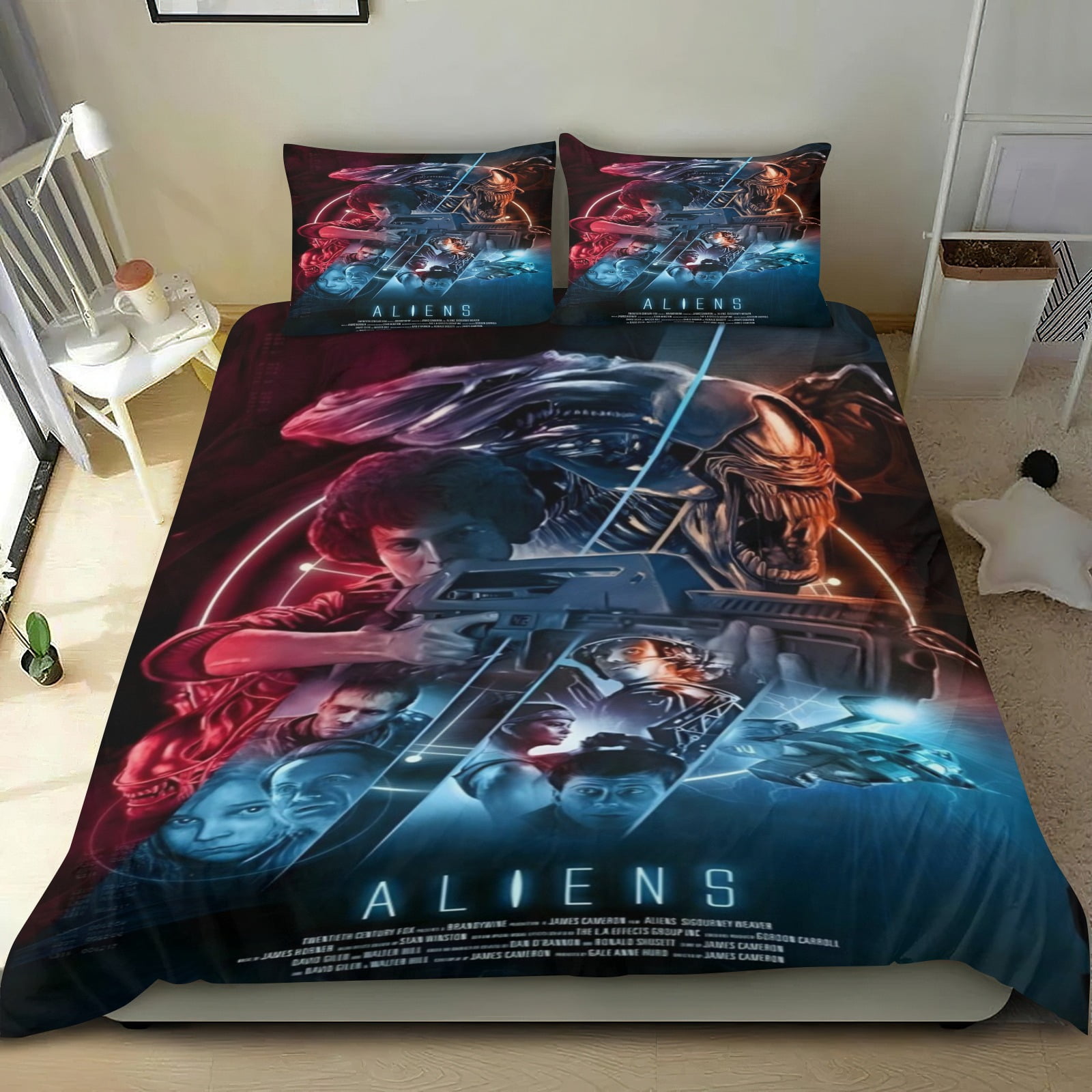 Alien thin bedding set has an iconic print,One duvet cover and two ...