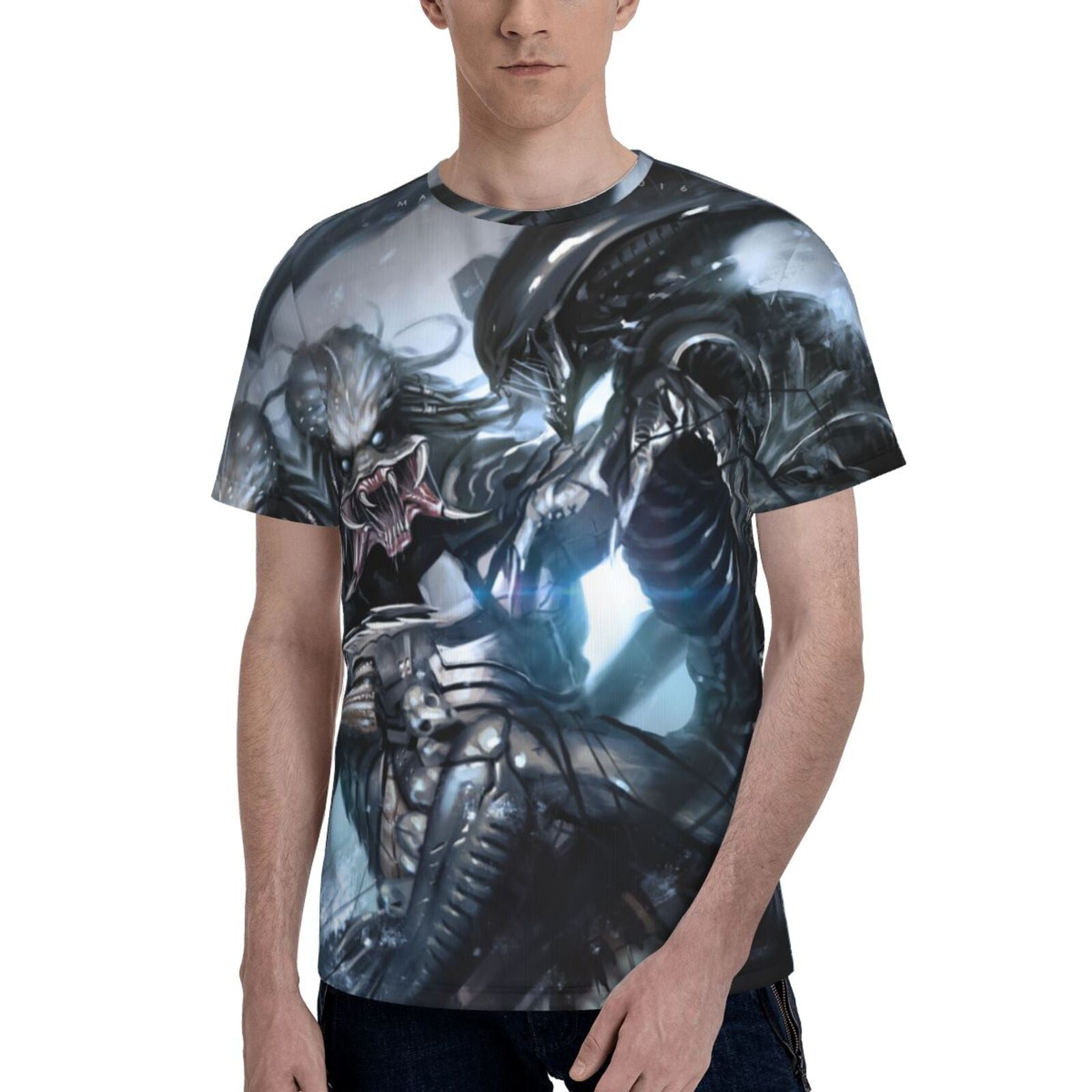 Alien vs Predator Unisex Men's Women's Fashion T-Shirts Short Sleeve ...