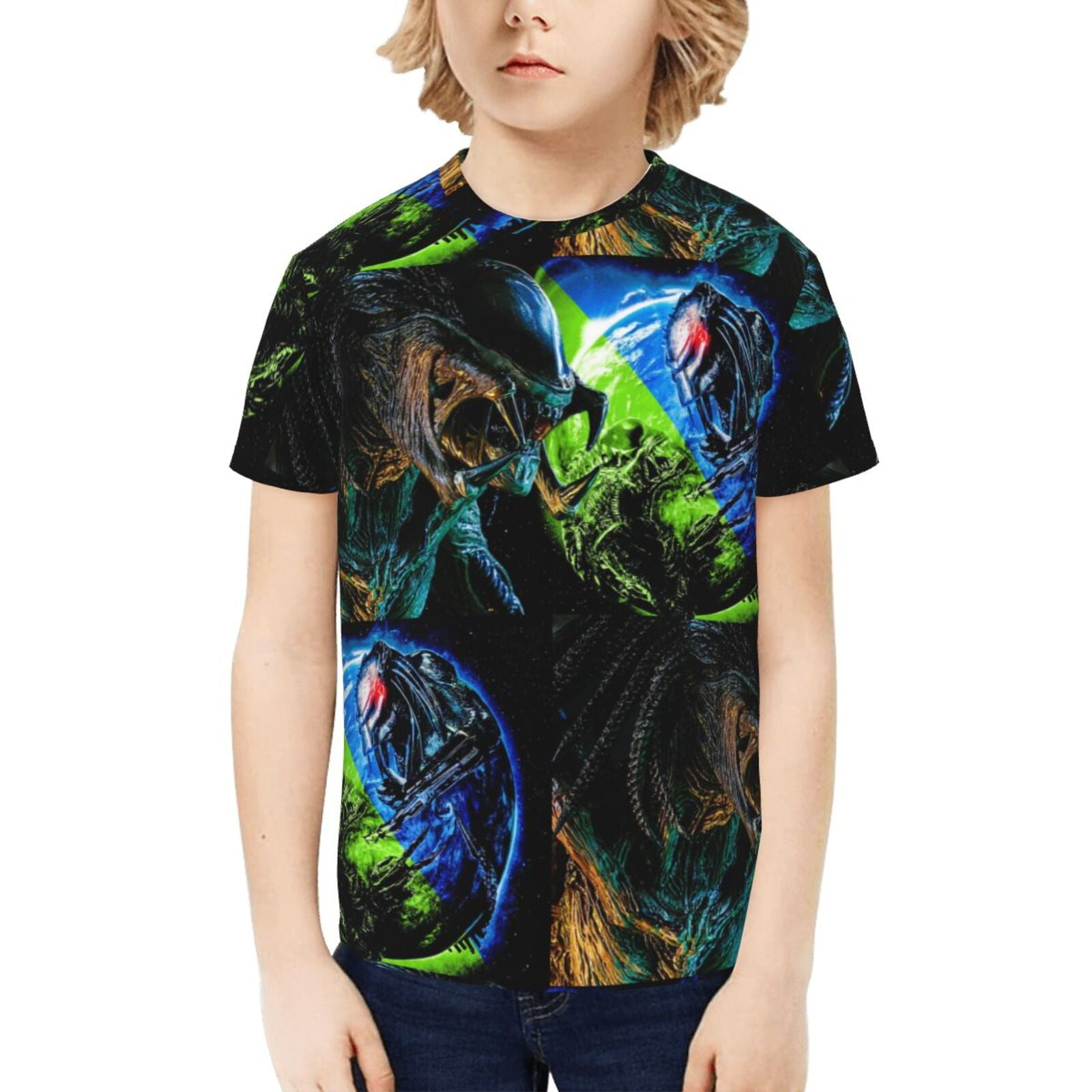 Alien vs Predator Unisex Youth Short Sleeve T-Shirts Fashion Sports ...