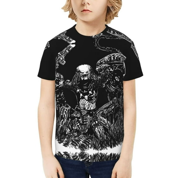 Alien vs Predator Unisex Youth Short Sleeve T-Shirts Fashion Sports ...