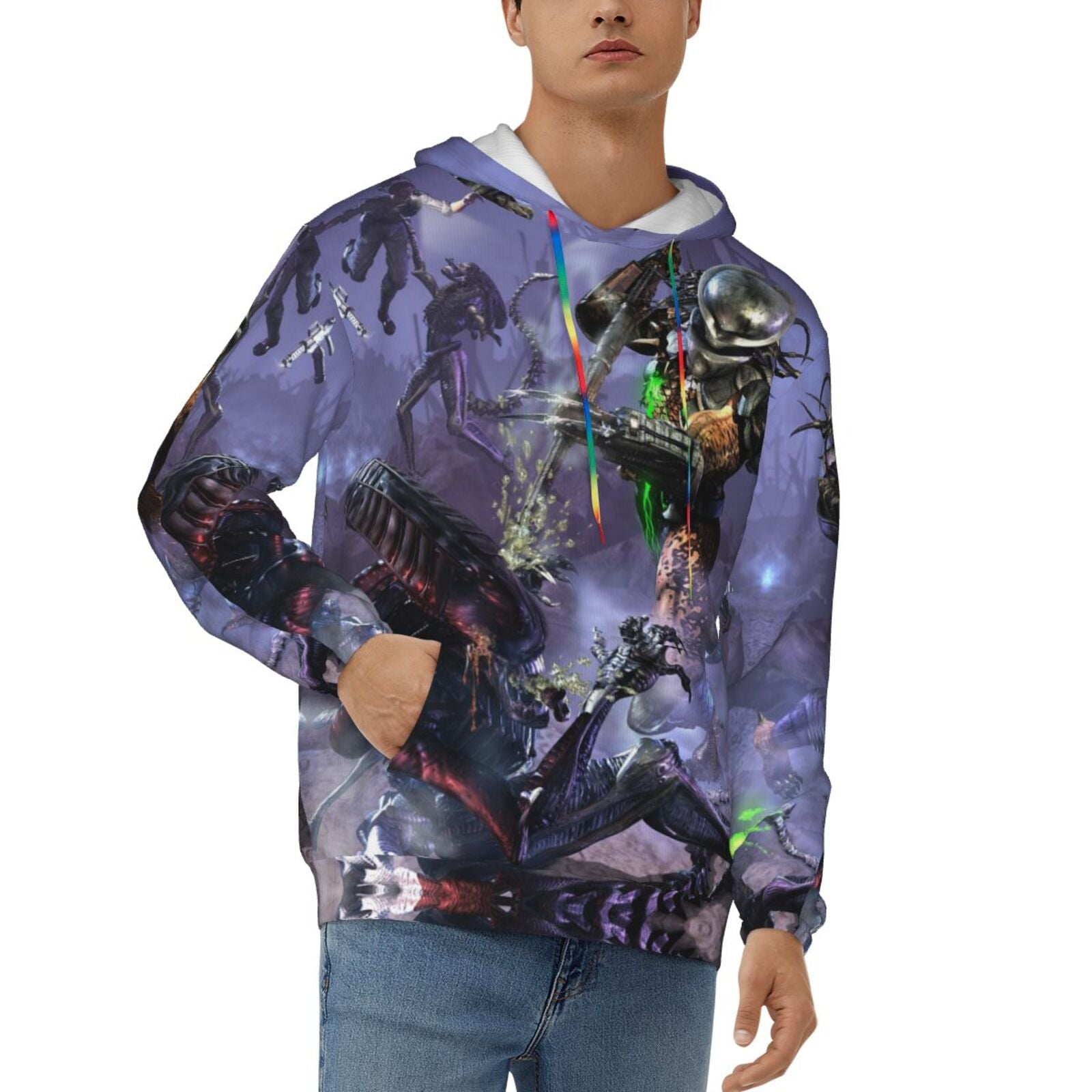 Alien vs Predator Xenomorph Unisex Men's/Women's Cartoon Hoodie Fashion ...