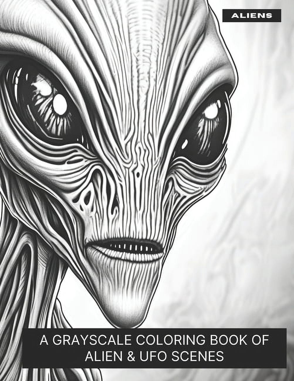 Aliens: A Grayscale Coloring Book of Alien & UFO Scenes (Paperback ...